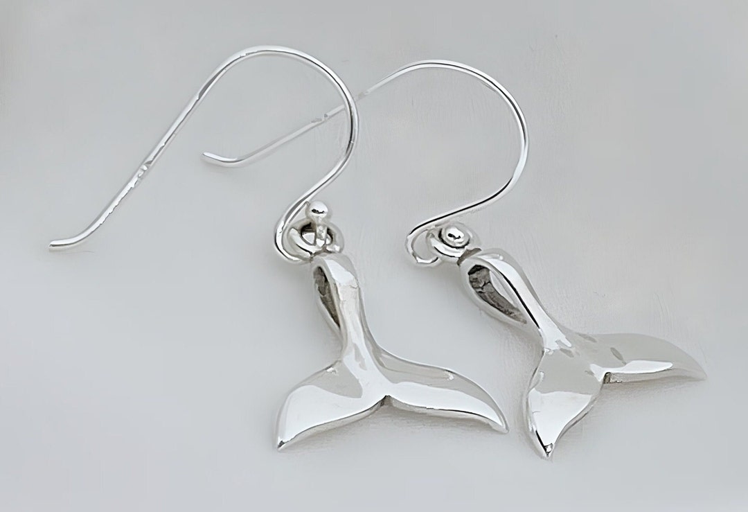 Sterling Silver Whale Tail Earrings. Select Leverback Whale Tail ...
