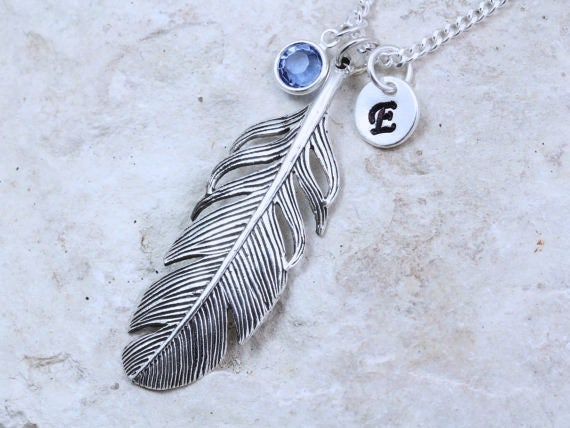 Engraved feather necklace store