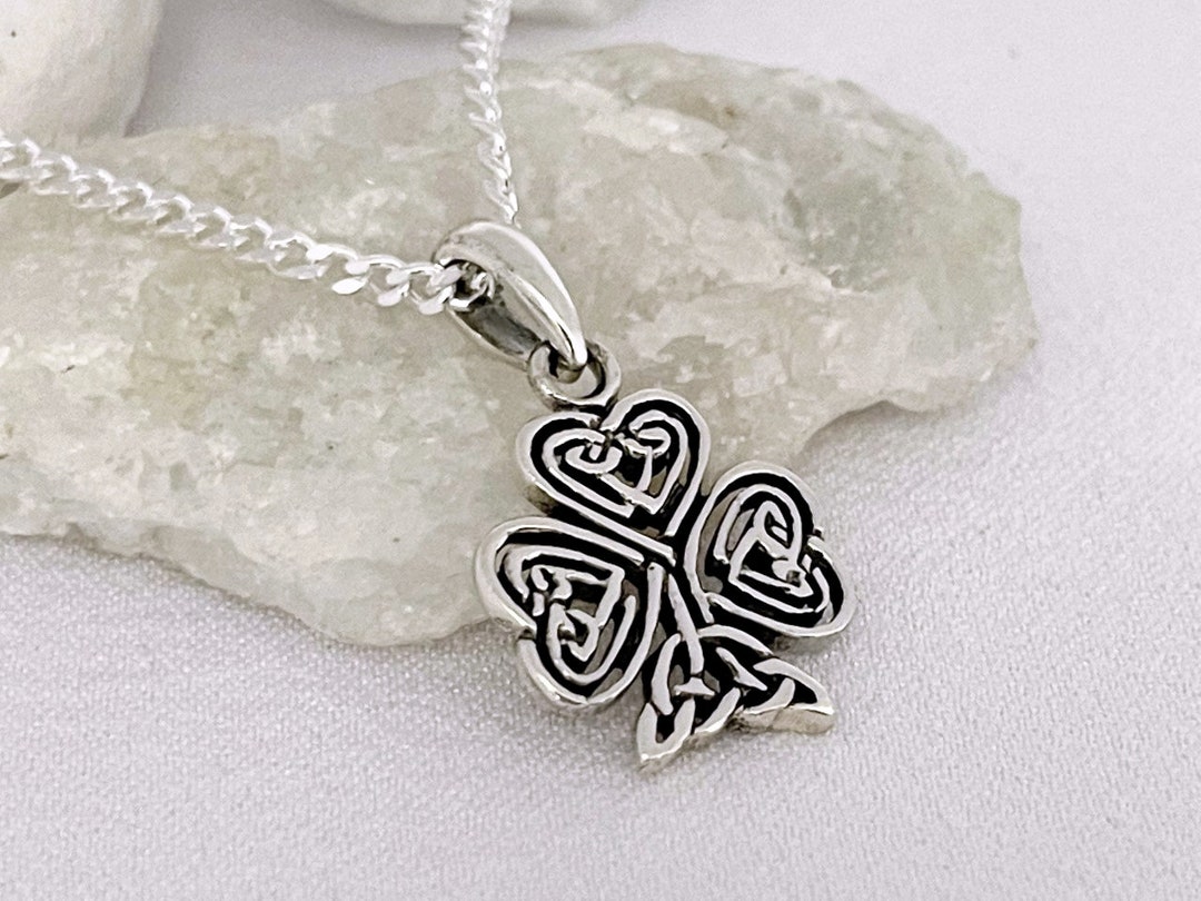 Symbol of St. Patrick’s Day. Sterling Silver Clover Necklace, Small ...