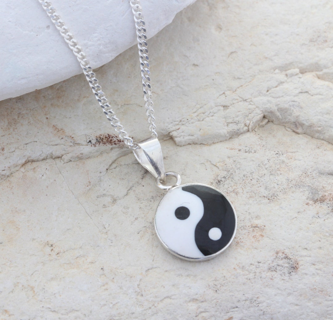 925 Sterling Silver Small Yin Yang Necklace Silver Yin Yang Charm. Yoga ...