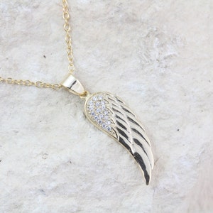 Gold Wing Necklace, Gold Angel Wing Necklace, Guardian Gold Angel Wing ...