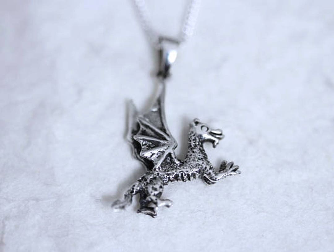 Sterling Silver Dragon Necklace Choose Chain, 925 Sterling Silver ...