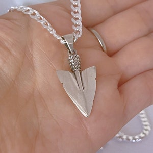 Men Arrowhead Necklace. Arrowhead Made of 925 Sterling Silver. - Etsy