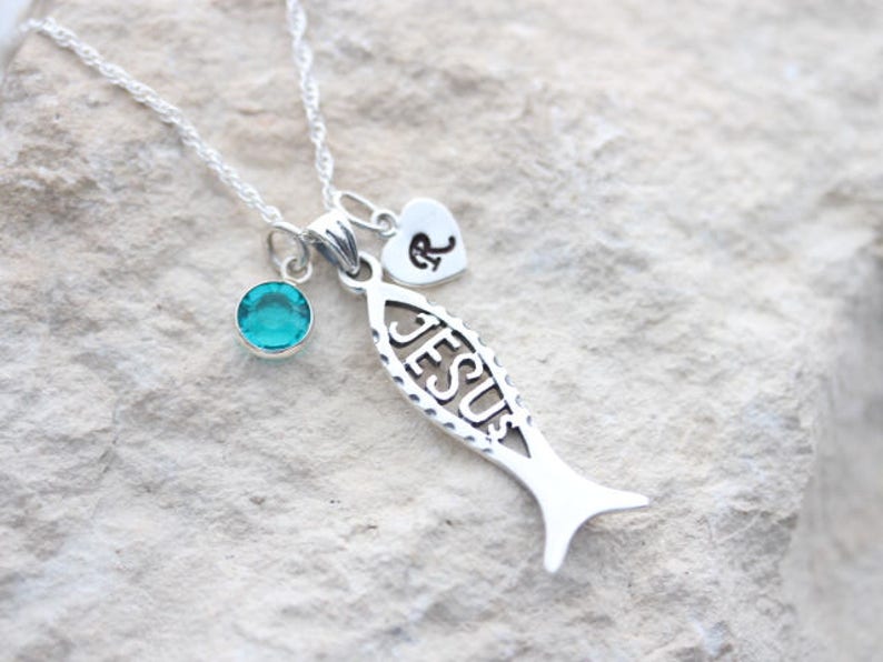 Sterling Silver Jesus Necklace Sterling Silver Jesus Fish | Etsy