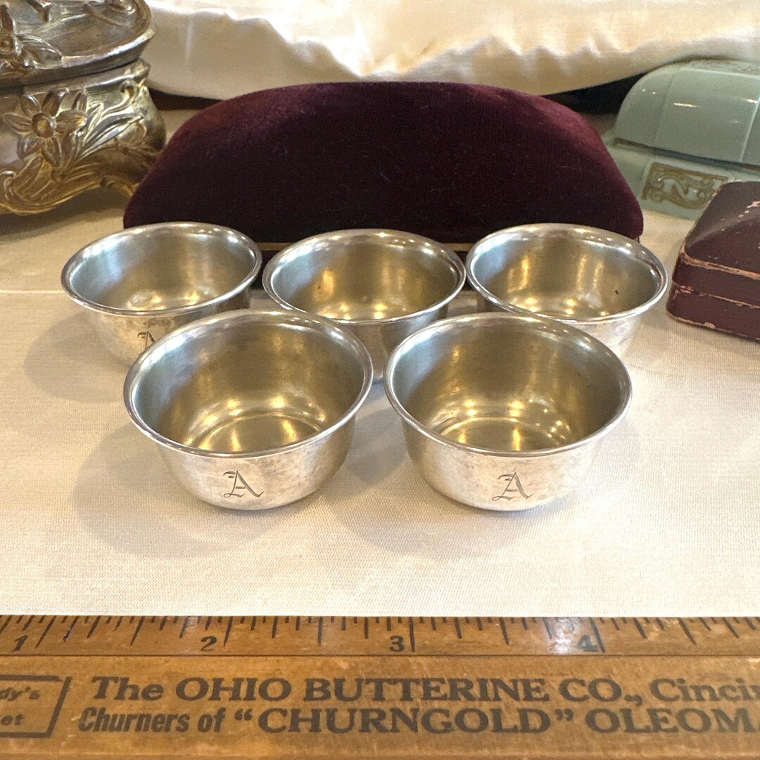 Antique Webster Co Sterling Silver Individual Salt Cellars 5 Piece Set ...