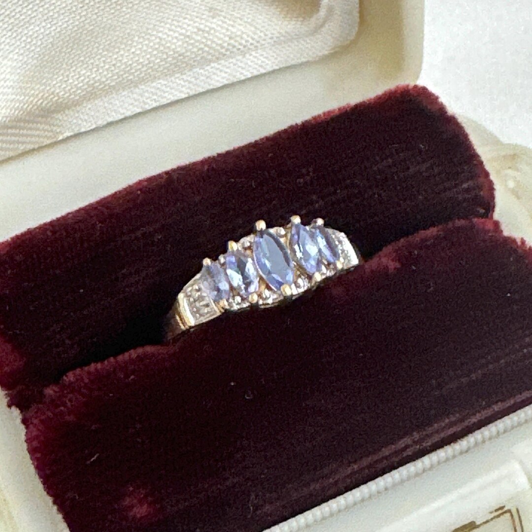 Vintage Chuck Clemency 10K Gold Tanzanite Diamond Ring - Size 7.25 - Etsy