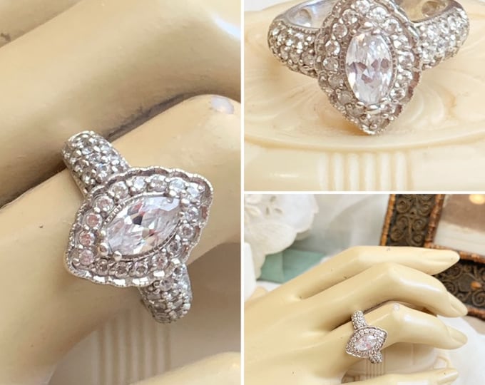 R.J. Graziano Designer Sterling Silver Cubic Zirconia Ring, 925 RJ ...