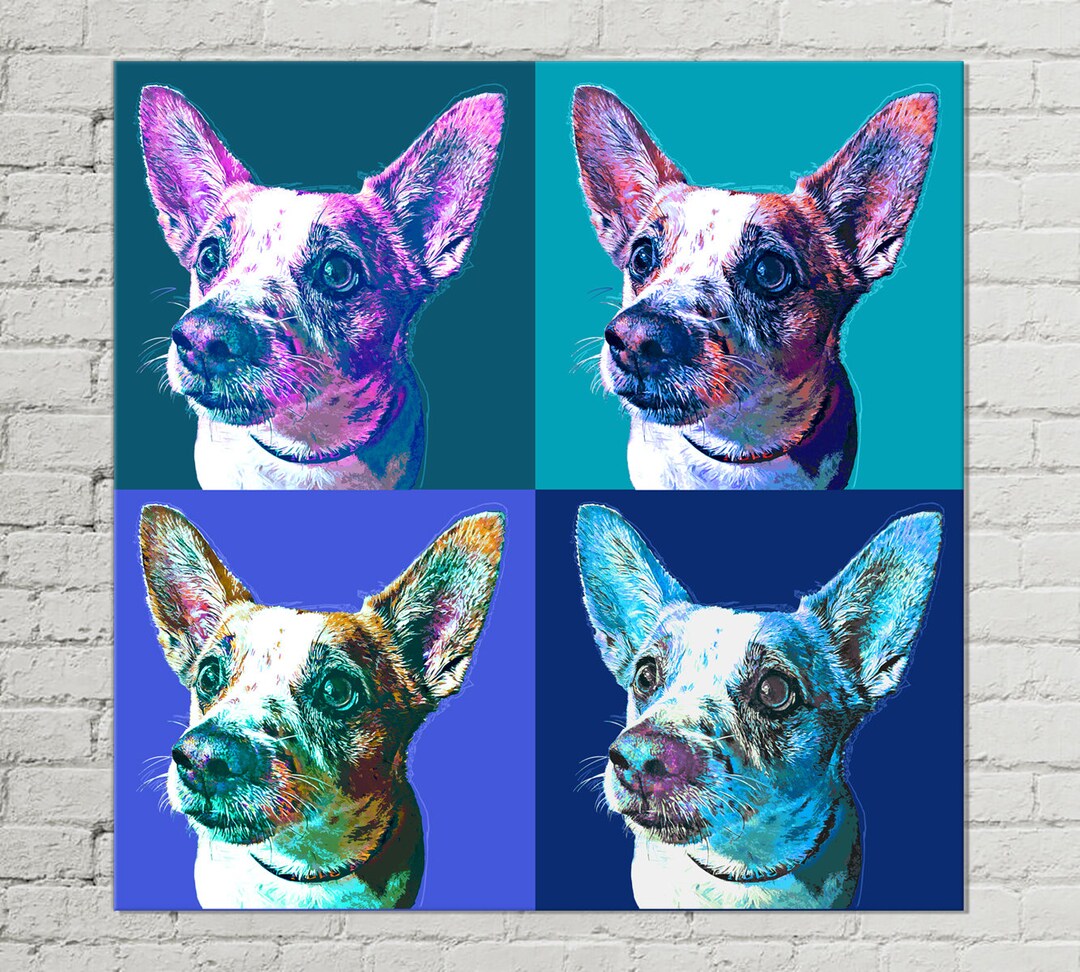 Andy Warhol Style Custom Pop Art Pet Dog or Cat Portrait From Photo on ...