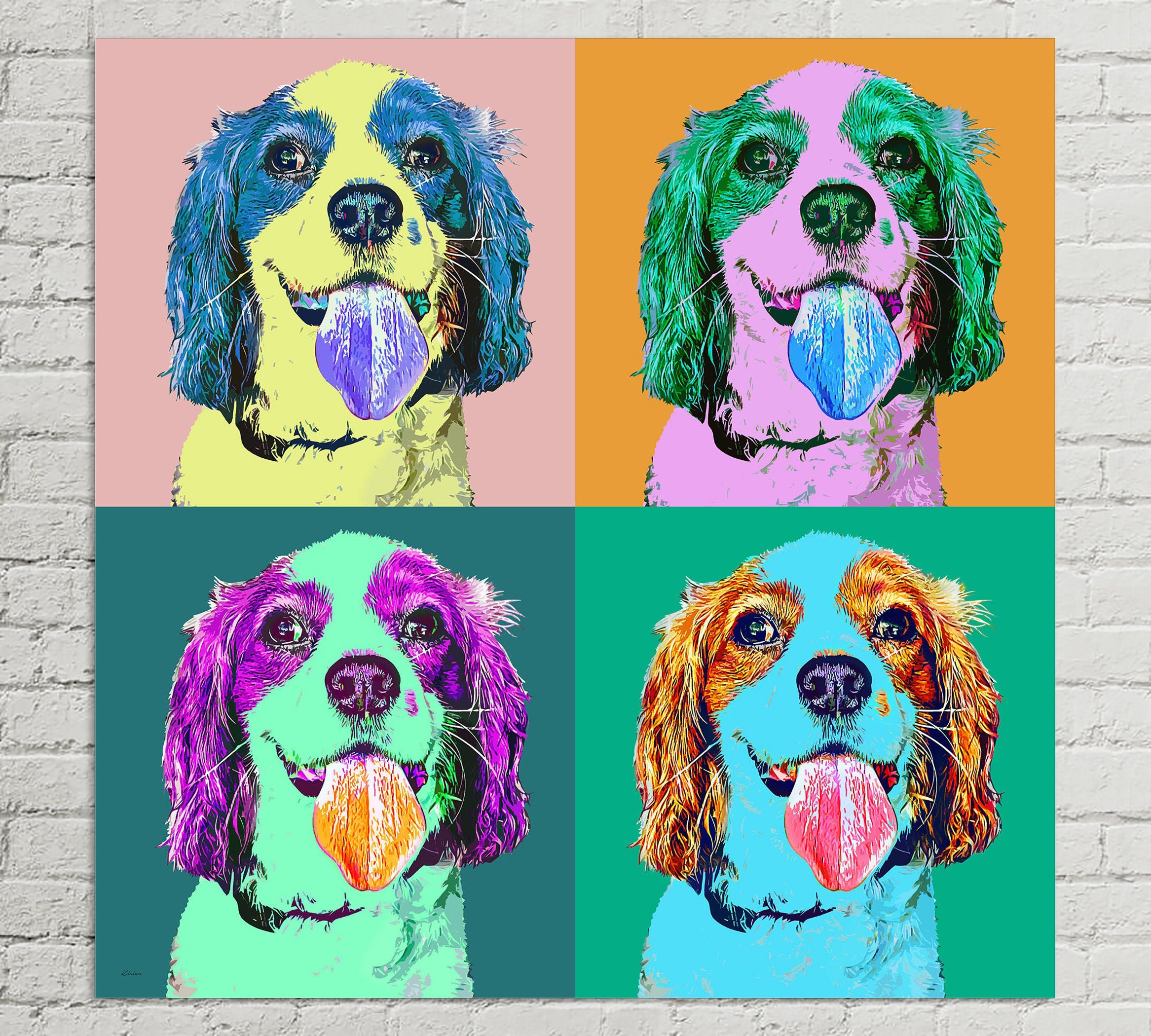 Custom Pet Canvas Andy Warhol Custom Pet Portrait from Photo | Etsy