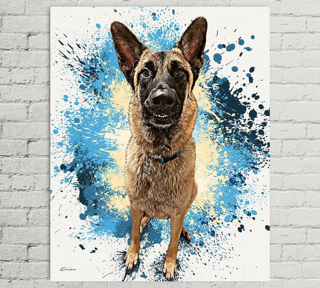 Custom Pet Canvas | Portrait From Photo | Pet Memorial | Painting of ...