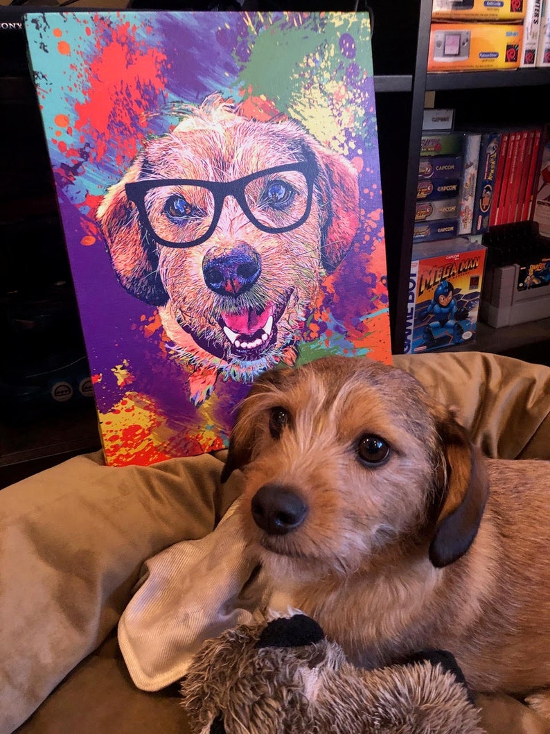 Pet Portrait Canvas Custom Pet Canvas Portrait from Photo | Etsy