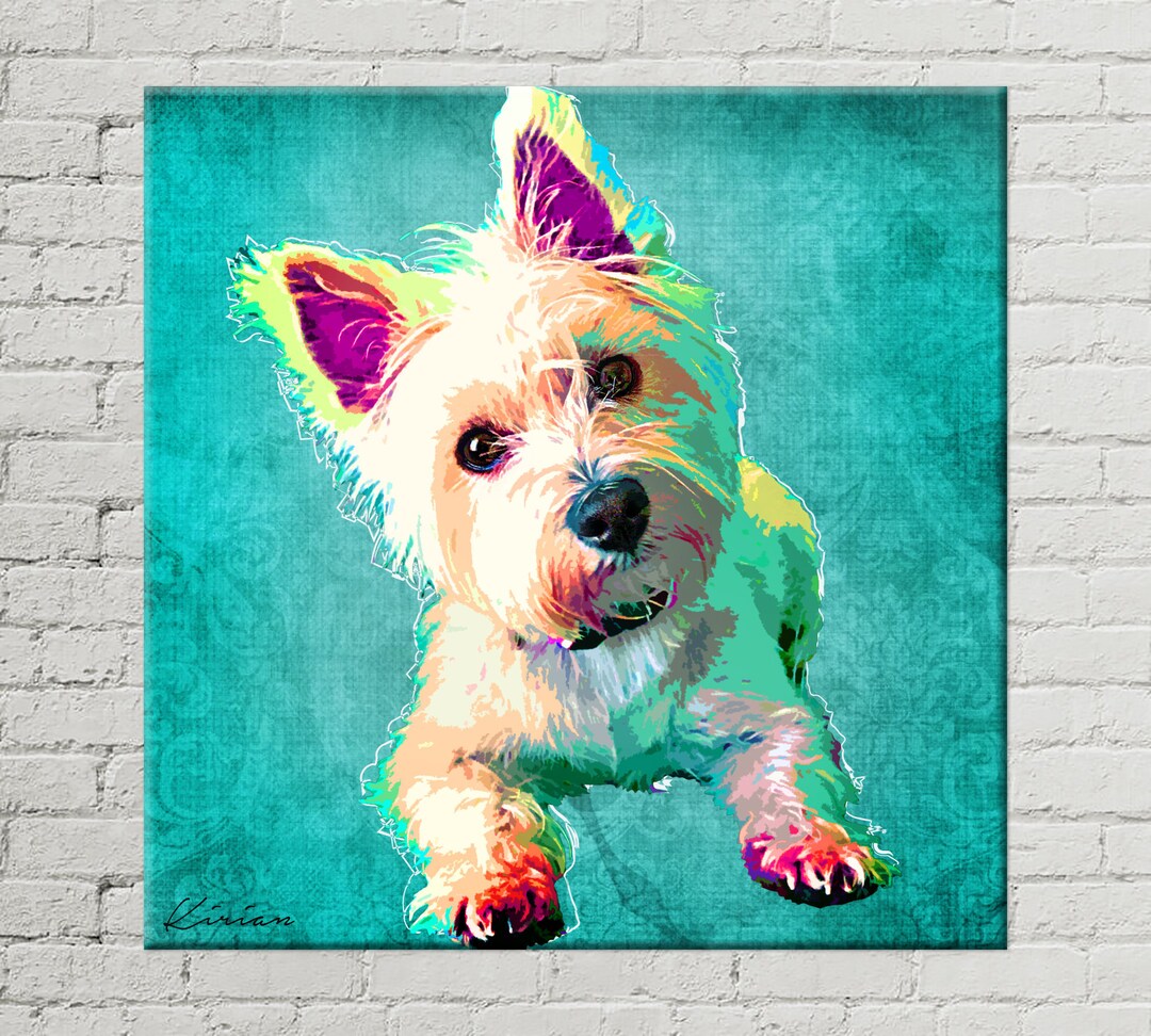 Custom Pet Portrait on Canvas, Customized Dog Pop Art Portrait, Pet ...