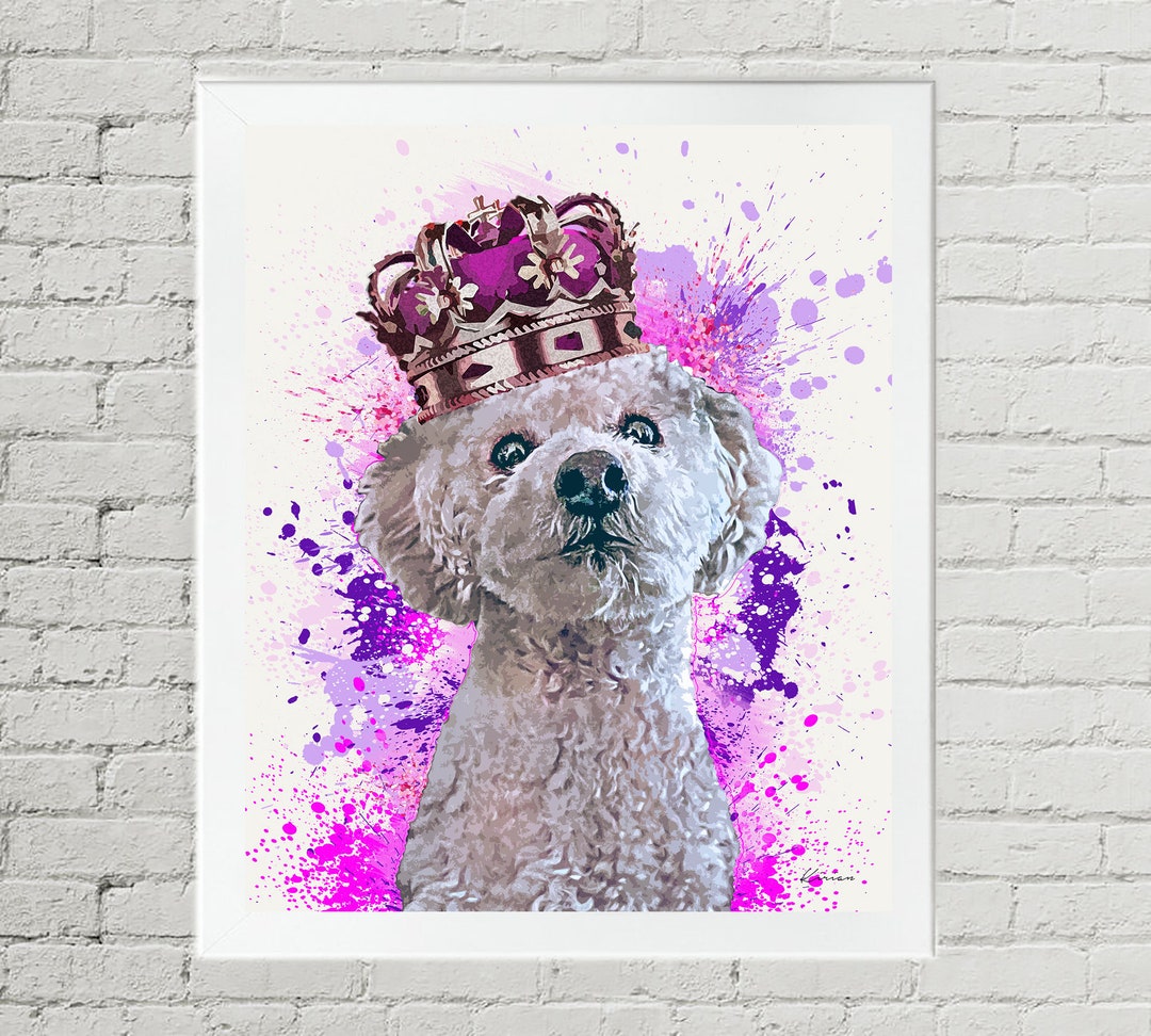 Royal Pet Portrait, Custom Princess Pet Portrait on Canvas or Print ...
