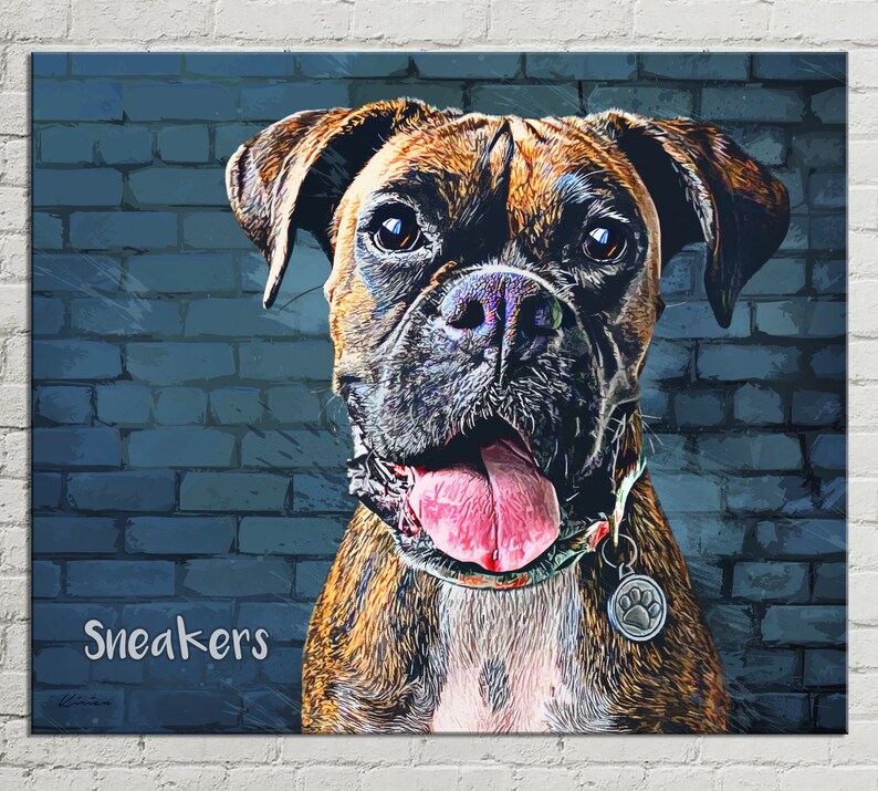 Street Dog Art Custom Pet Portrait From Photo Graffiti Art - Etsy