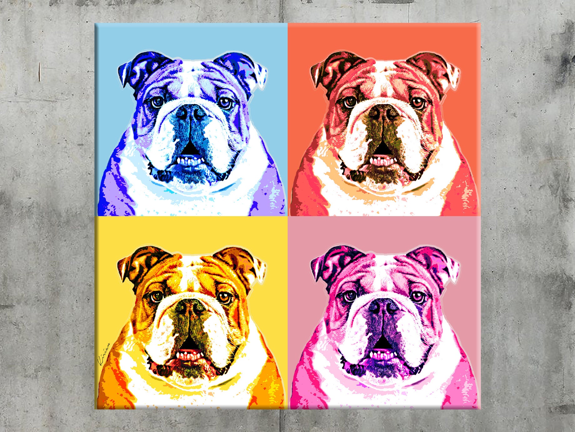 Andy Warhol Custom Pet Portrait From Photo Pop Art Pet | Etsy