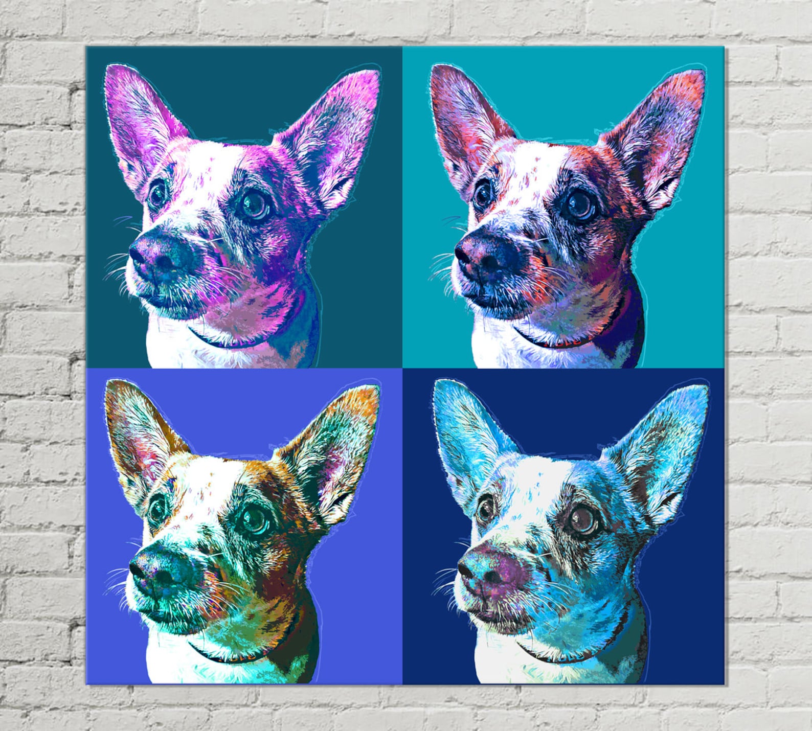 Custom Pet Canvas Andy Warhol Style POP Art Pet Portrait - Etsy