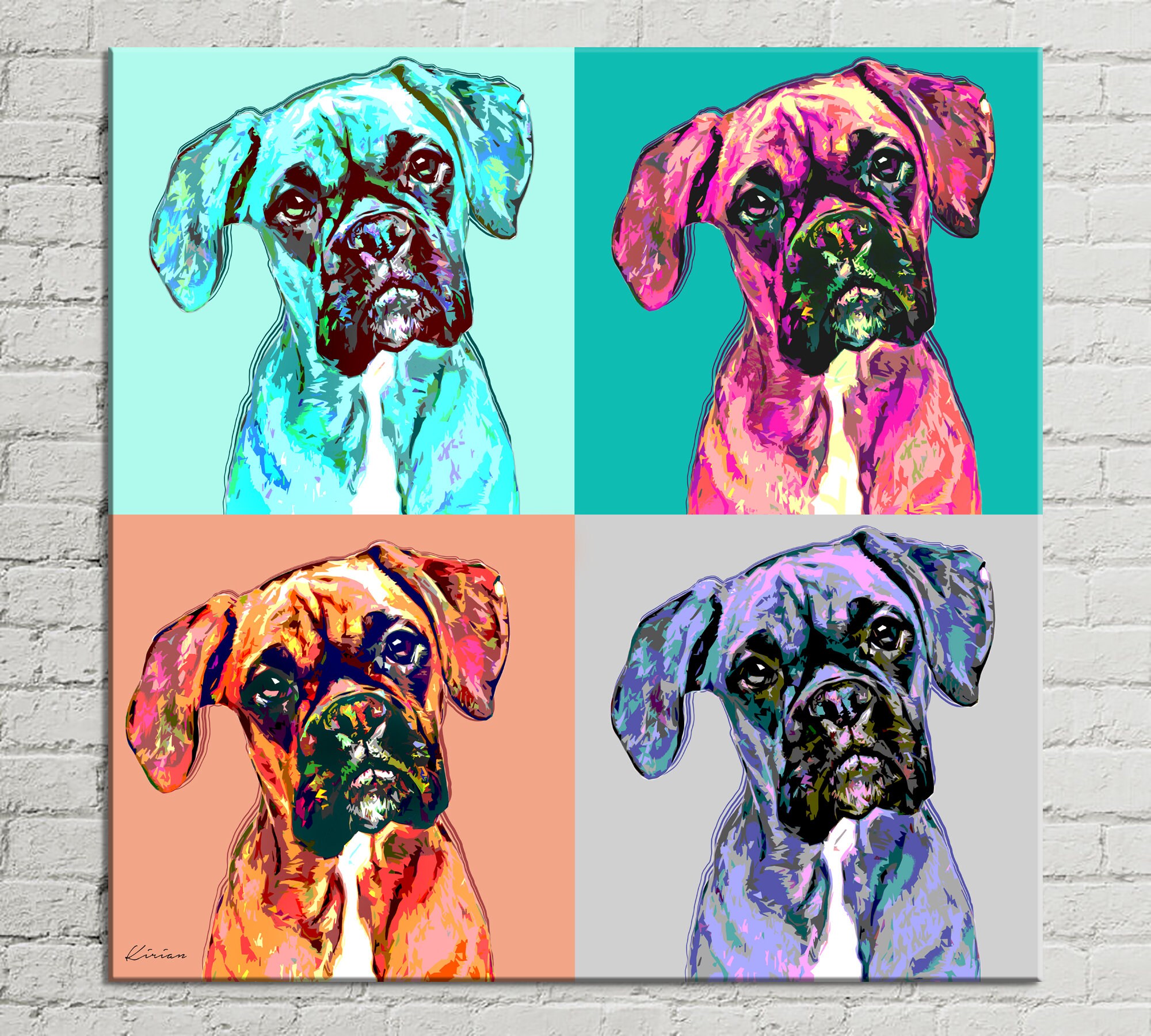 Custom POP Art Pet Portrait, Pop Art Pet, Andy Warhol, Pet Portrait ...