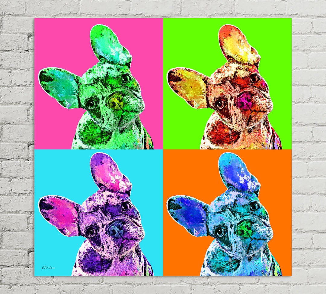 Andy Warhol Custom Pet Portrait From Photo, Pop Art Pet Portrait ...