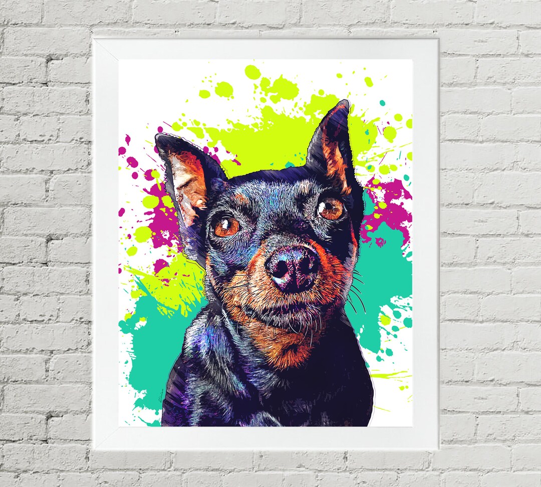 POP Art Pet Portrait, Custom Doberman Art, Minpin Portrait, Pet ...