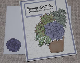 Succulents Birthday Card - Etsy