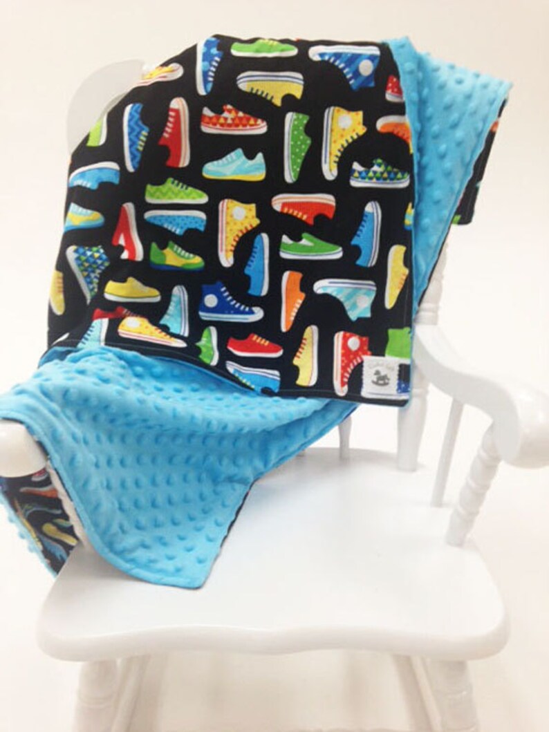 Colorful Baby Blanket Converse Baby Blanket Blue Minky - Etsy