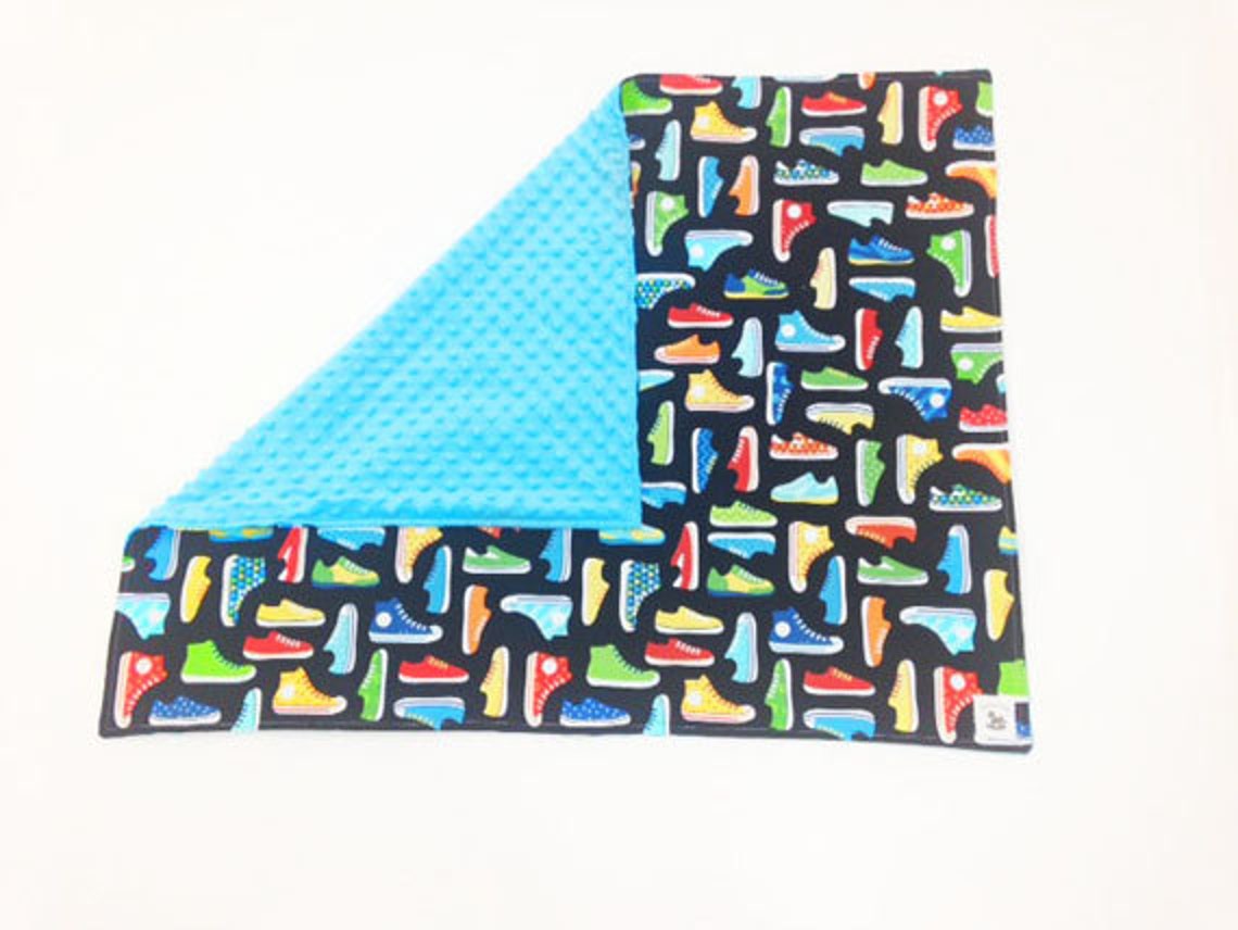 Colorful Baby Blanket Converse Baby Blanket Blue Minky - Etsy