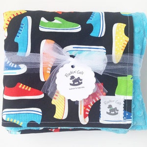 Colorful Baby Blanket - Converse - Baby Blanket - Blue Minky - Etsy