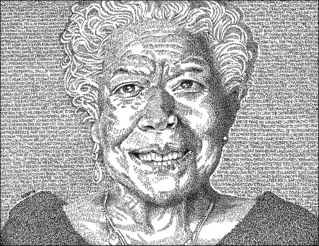 Maya Angelou | ARTIST SIGNED PRINT | Caged Bird | Word Art | Signed ...