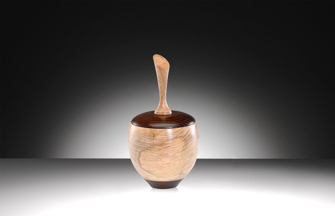 Unique Silver Maple Burl and Roasted Ash Lidded Hollow Form - Etsy