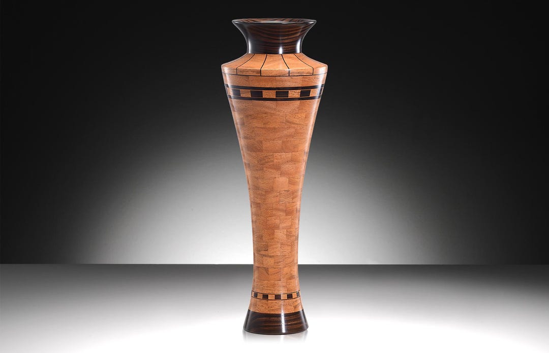 Hand Turned Macassar Ebony & Brazil Wood Vase, Ornamental Decor - Etsy
