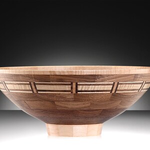 Unique Walnut and Curly Maple Large Segmented Salad Bowl - Etsy