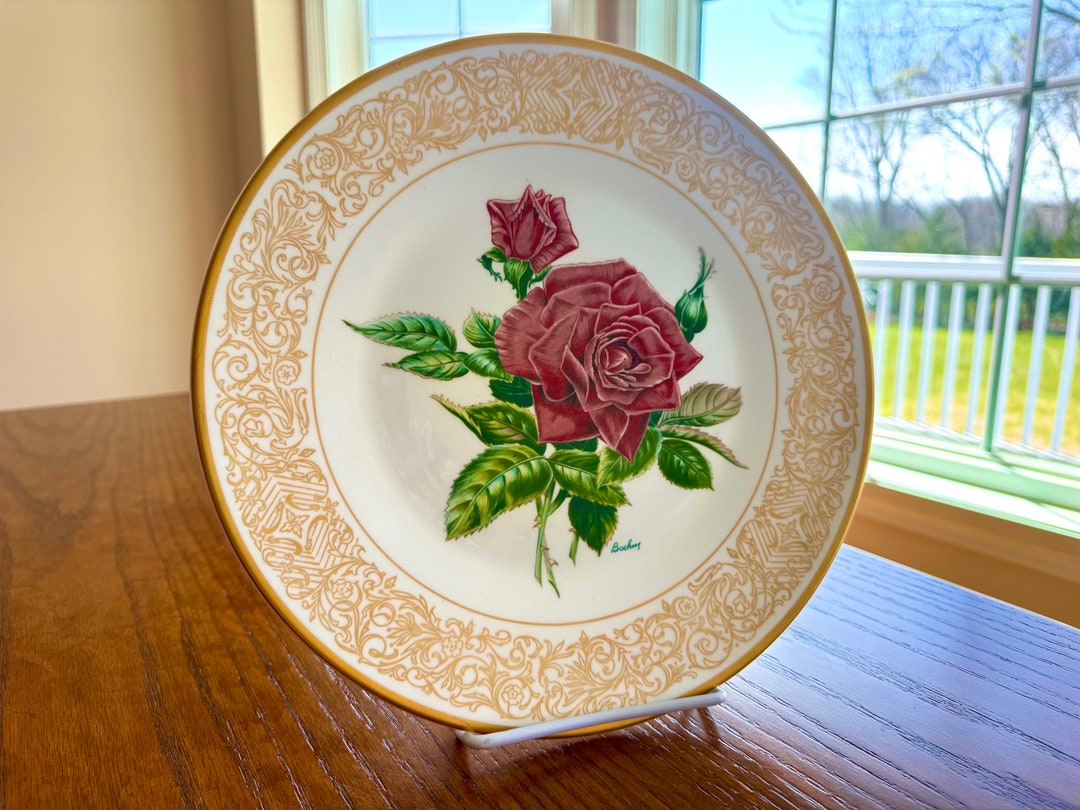 Edward Marshall Boehm Rose Plate Collection "the Mister Lincoln Rose ...