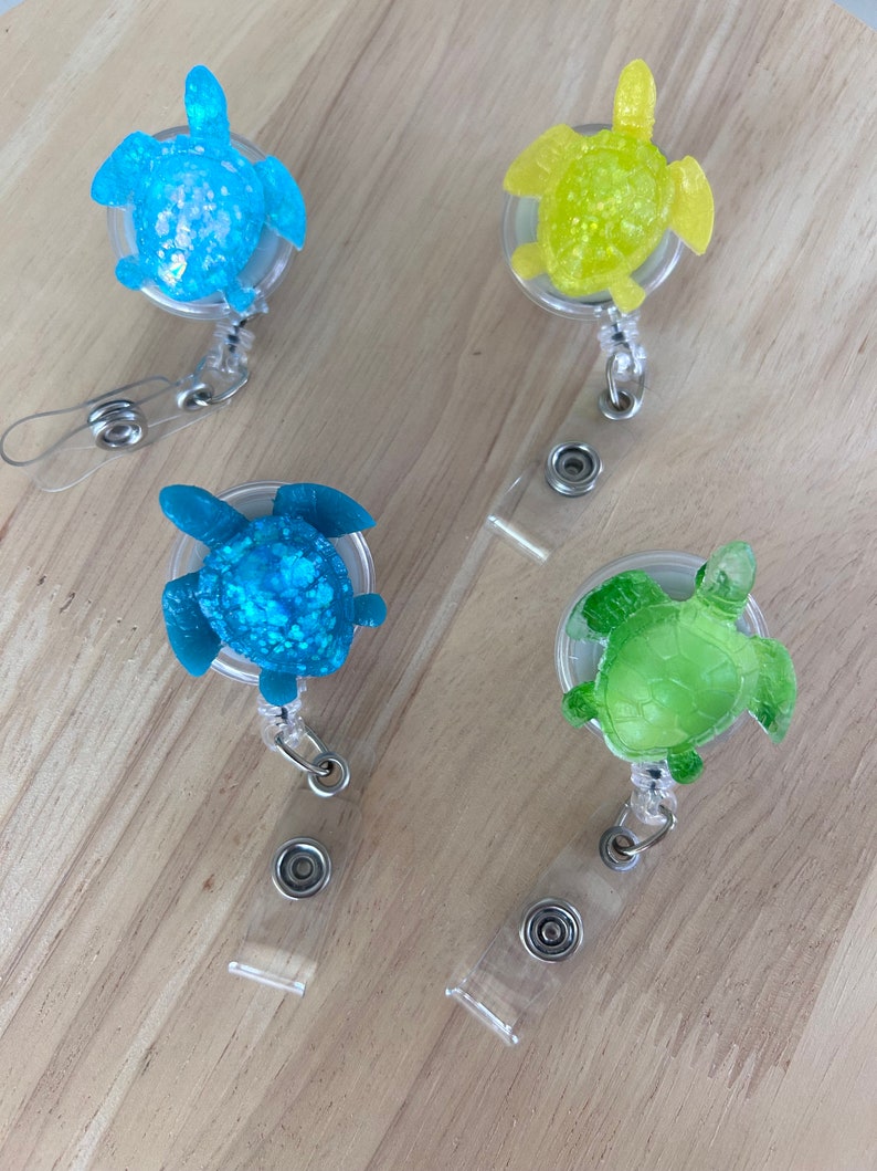 Colorful Sea Turtle Badge Reels Badge Reels Retractable With - Etsy