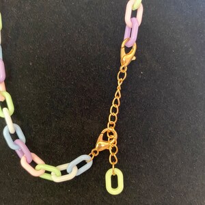Rainbow Chain Necklace Pastel Chain Necklace Kidcore Jewelry - Etsy