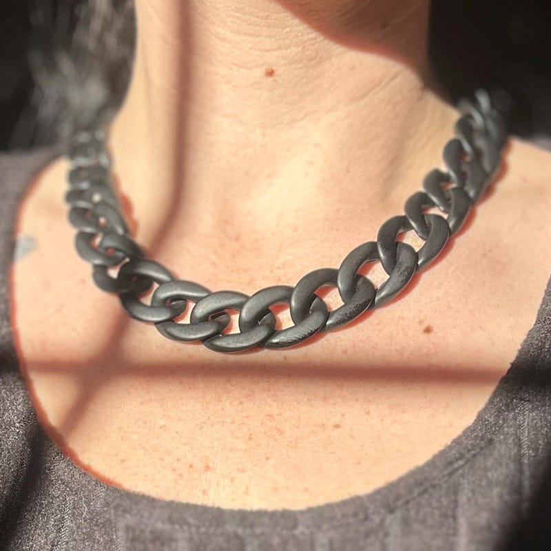 Black Chain Necklace - Etsy