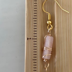 Dangling Crystal and Semi Precious Stone Earrings Gold Wire Wrapped ...