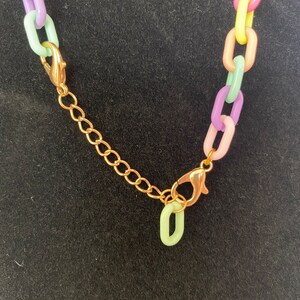 Rainbow Chain Necklace Pastel Chain Necklace Kidcore Jewelry - Etsy
