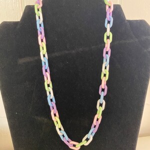 Rainbow Chain Necklace Pastel Chain Necklace Kidcore Jewelry - Etsy