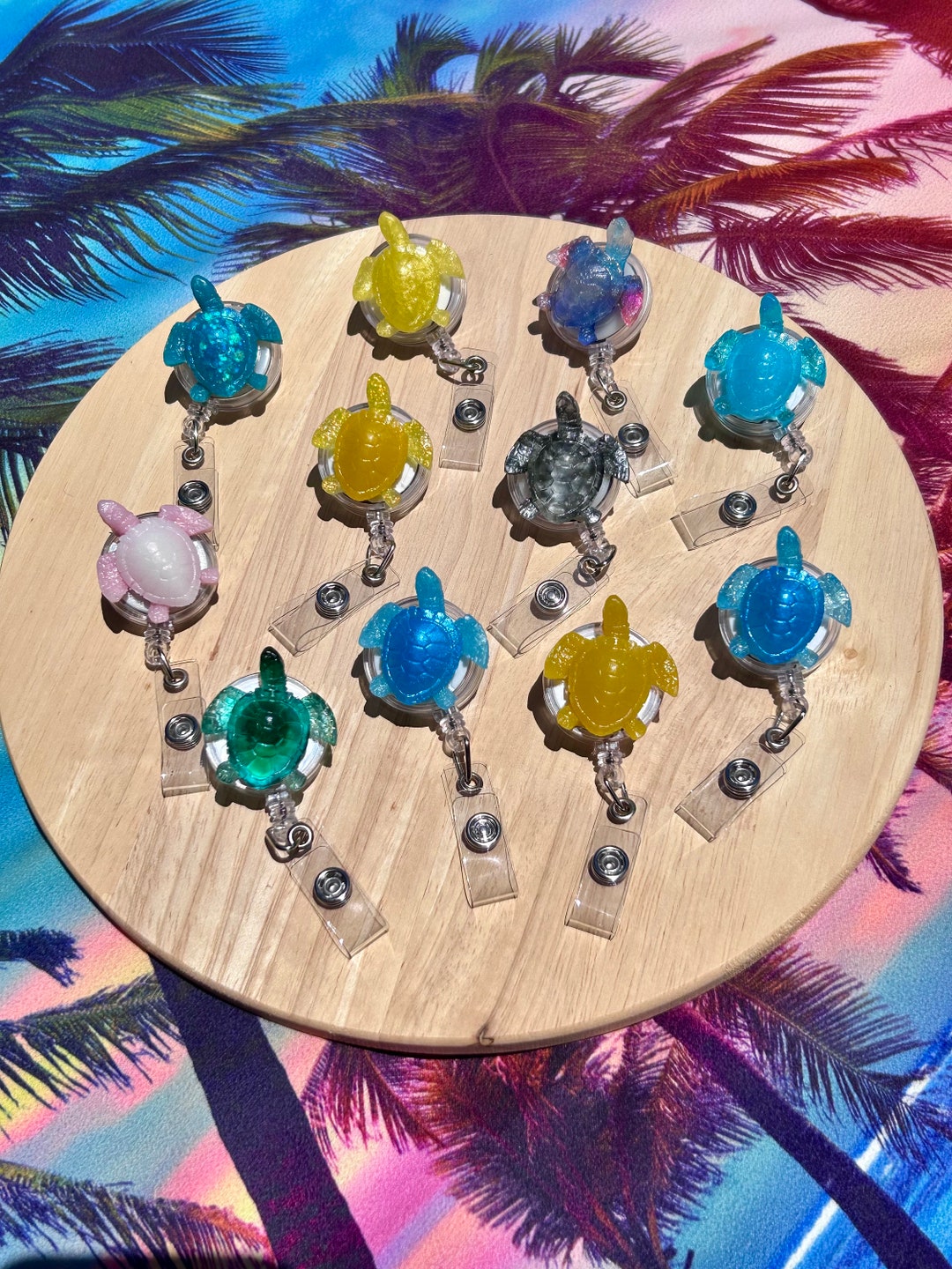 Colorful Sea Turtle Badge Reels Badge Reels Retractable With Swivel ...