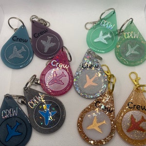 Airplane Bag Tag Crew Tag Flight Attendant Gift Pilot Gift Glitter Crew ...