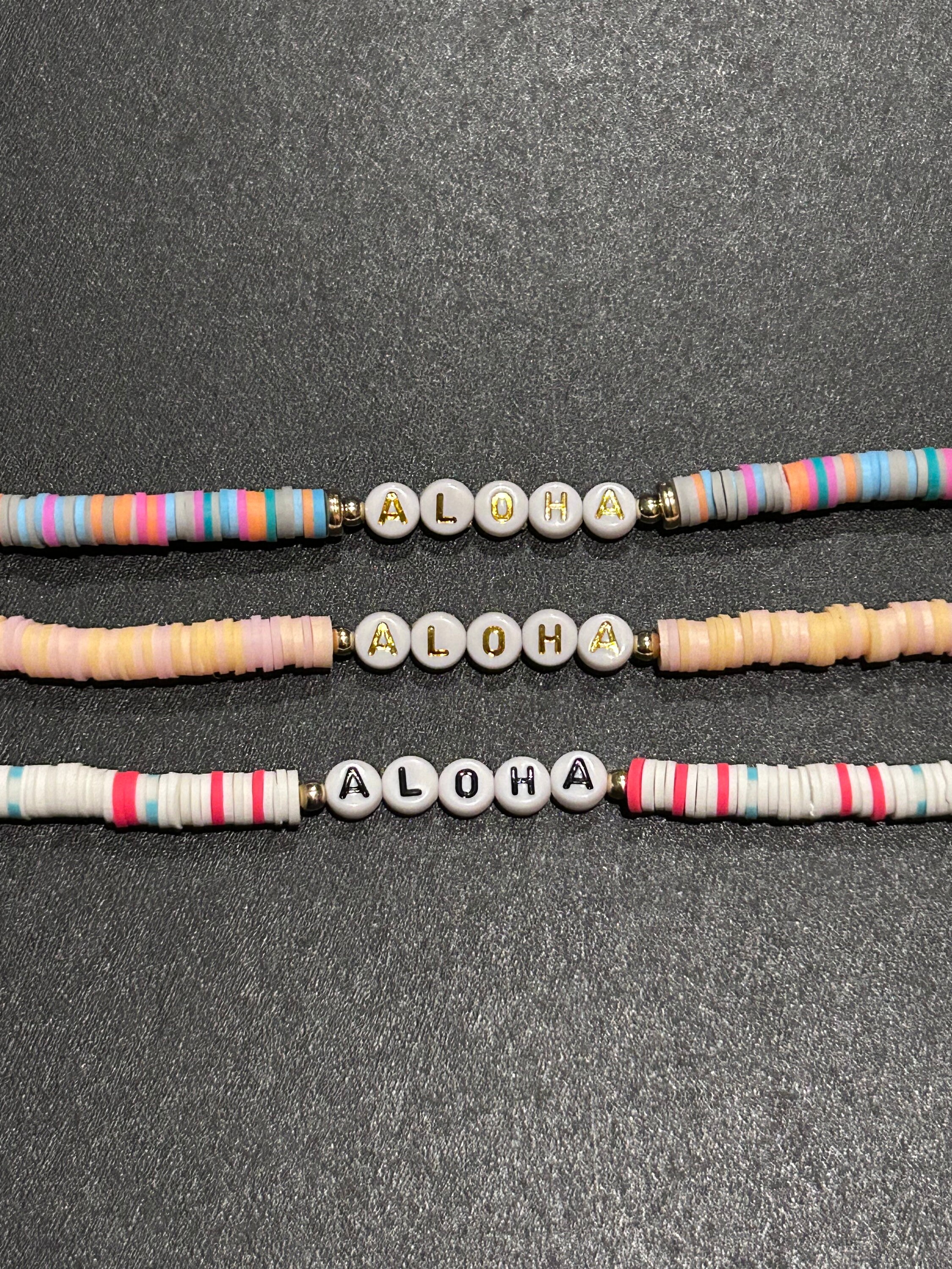 Trendy Clay Beaded Aloha Bracelets Adjustable Size Preppy - Etsy