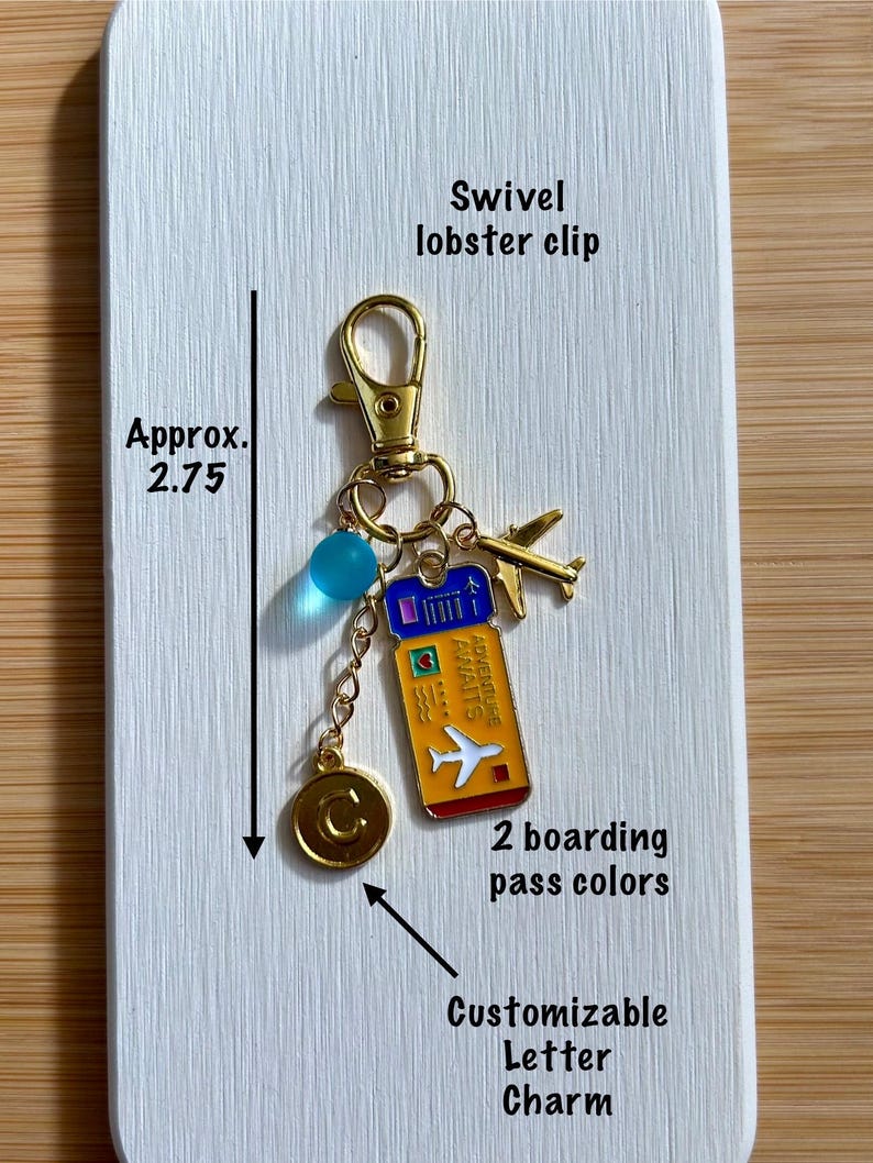 Golden Personalized Airplane Travel Keychain - Gift for Pilots and ...