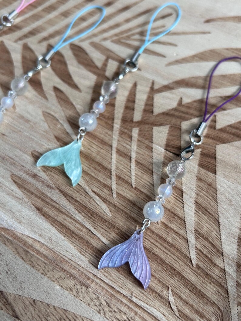 Mermaid Tail Phone Charm - Mermaidcore – Kawaii Phone Charm - Beaded ...