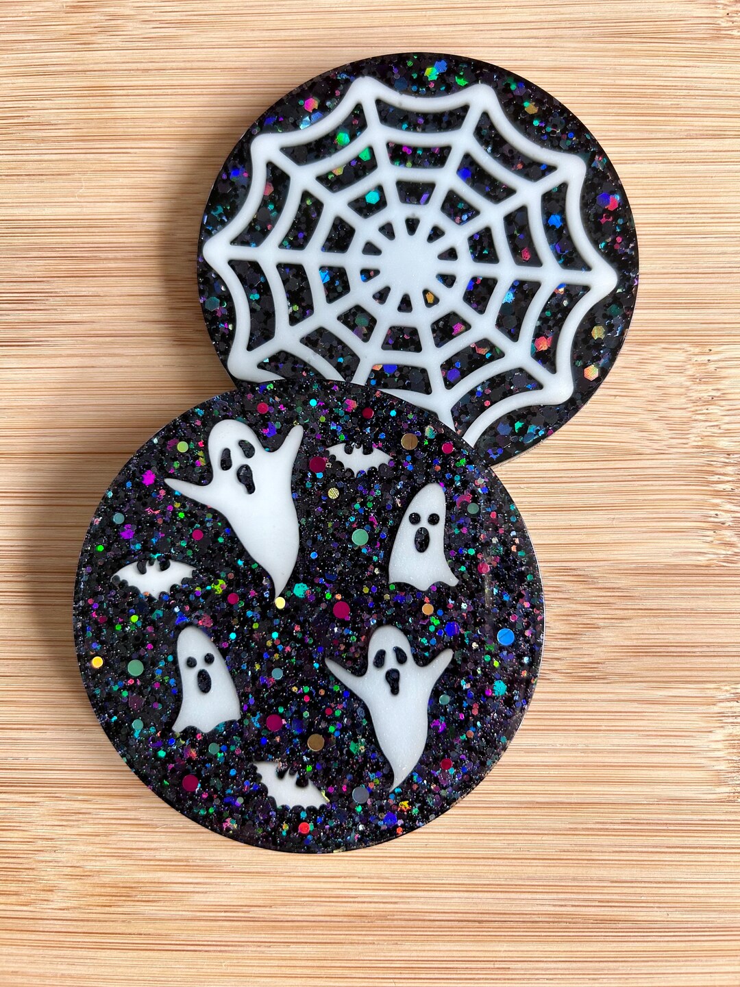 Halloween Ghost Coasters Spider Web Coasters Ghost and Bats Coasters ...