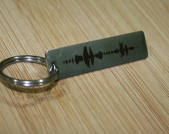 Nickel Silver Personal Soundwave Keychain Waveform Keychain - Etsy