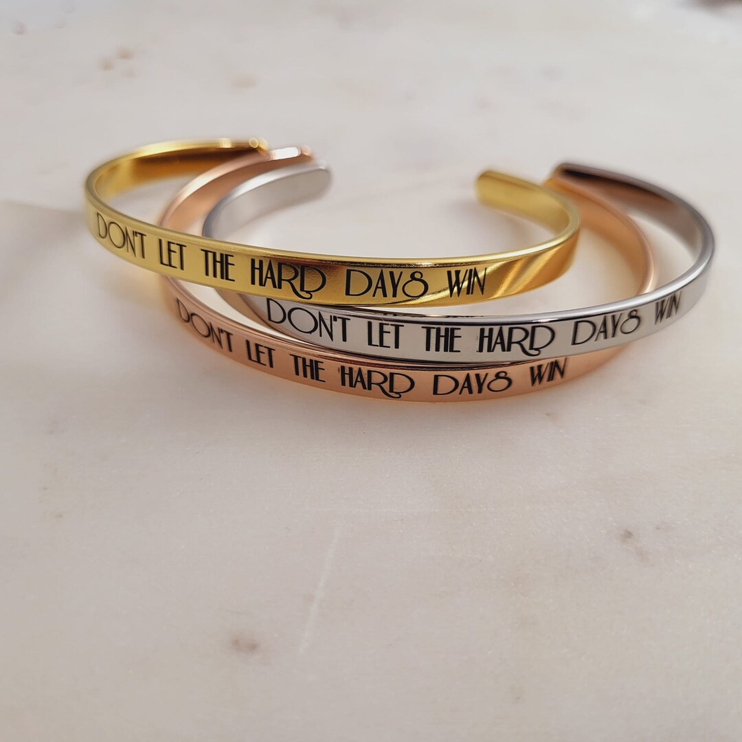 Don't Let the Hard Days Win Bracelet - Inspirational Personalized ...