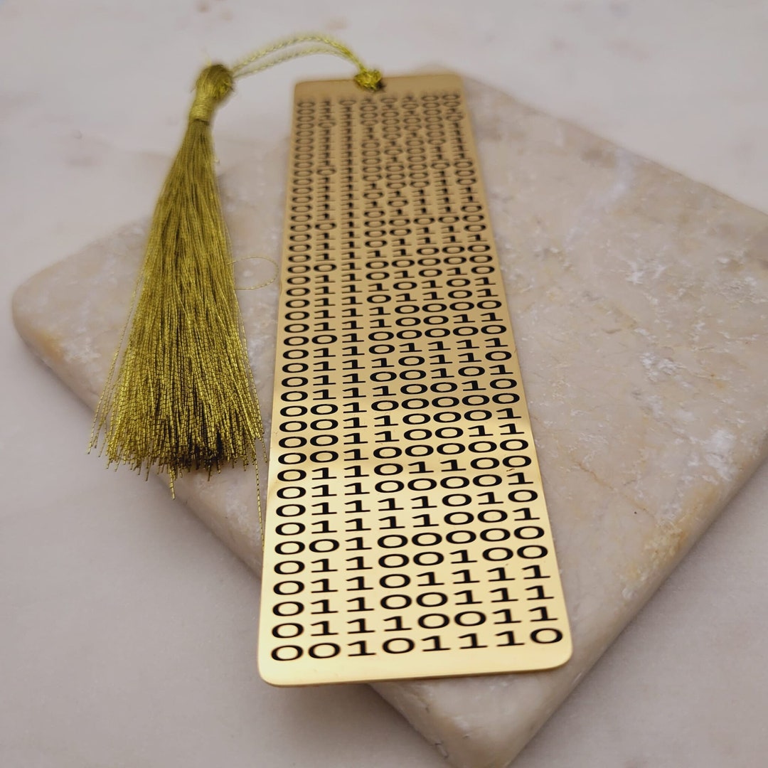 Your Custom Binary Code Text on Bookmark. Your Secret Message Gift for ...