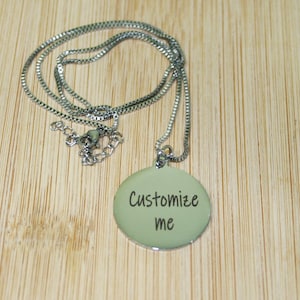 Custom Round Pendant Necklace - Women's Circle Necklace Engraved ...