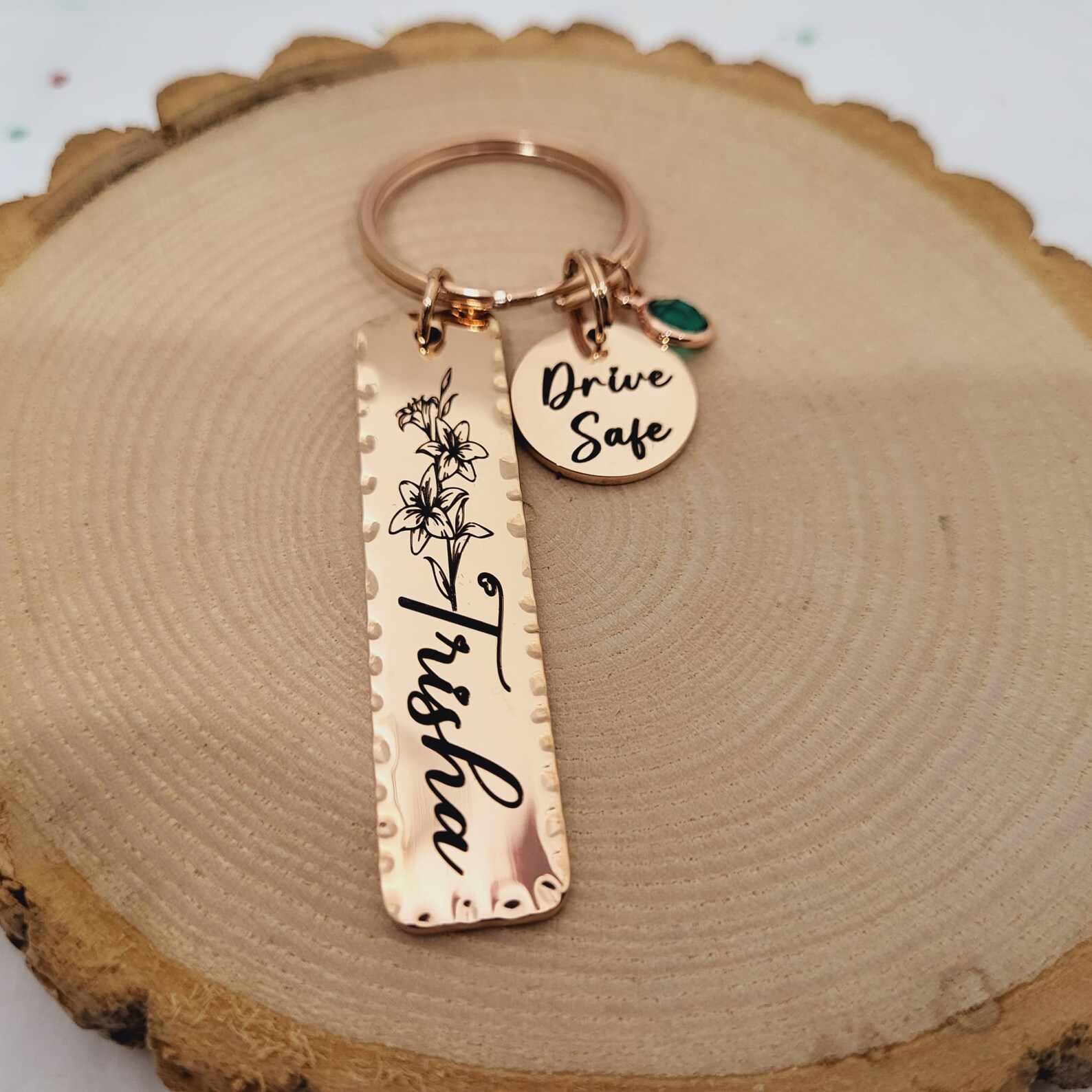 Personalized Birth Flower Key Chains Birth Month Flower Key - Etsy