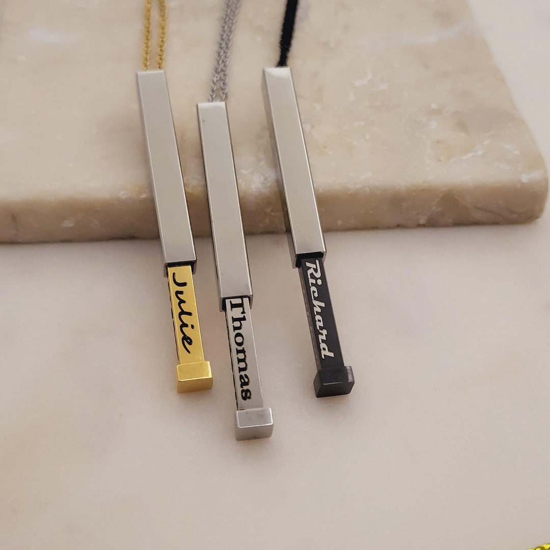 Personalized Hidden Message Necklace, 3D Secret Message Necklace ...